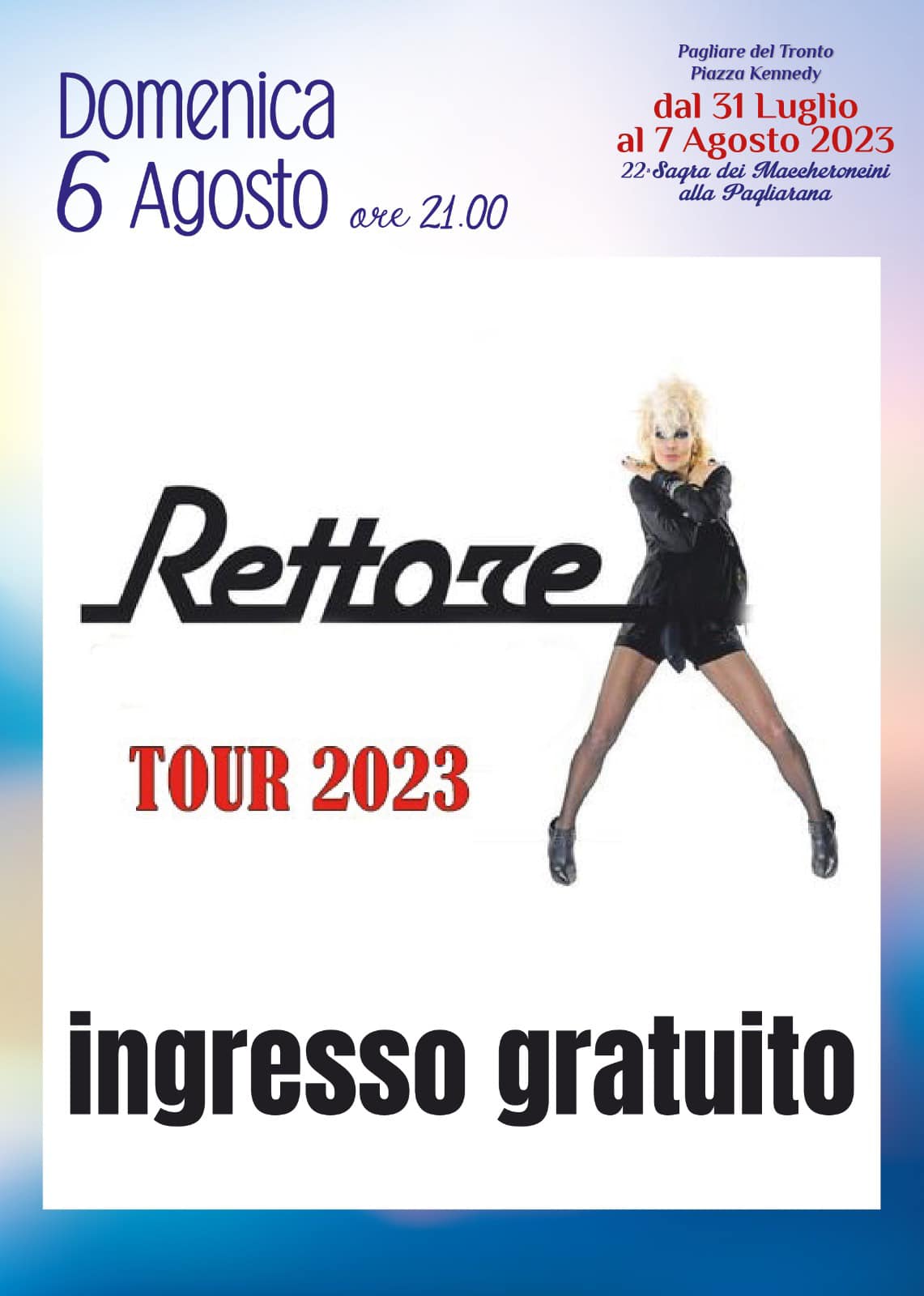 Pagliare del Tronto, Donatella Rettore in concerto a piazza Kennedy ...