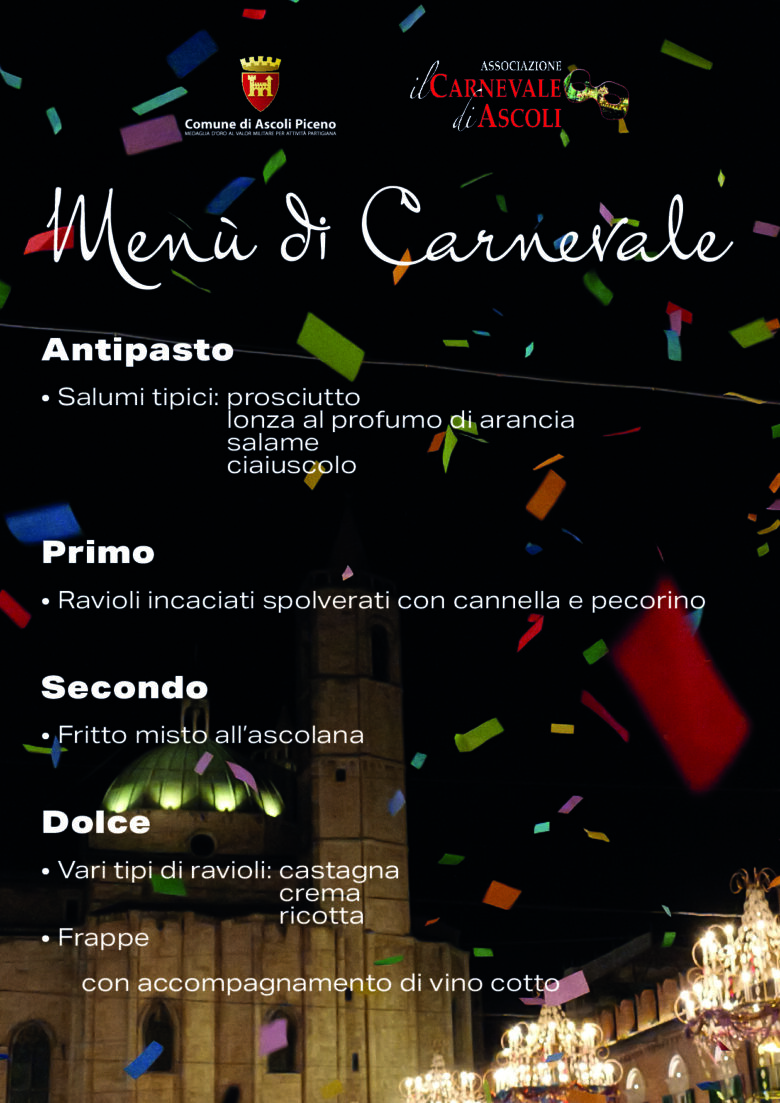 Menù di Carnevale ad Ascoli, i consigli dell'Arengo e dell'associazione ...